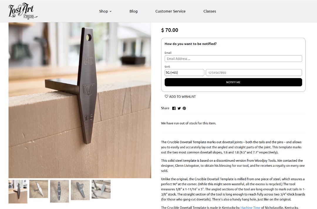 Crucible Dovetail Template / Marker, Hobbies & Toys, Stationery & Craft ...