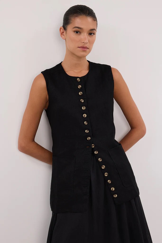 Dissh Tilly Linen Longline vest, Women's Fashion, Tops, Sleeveless on ...