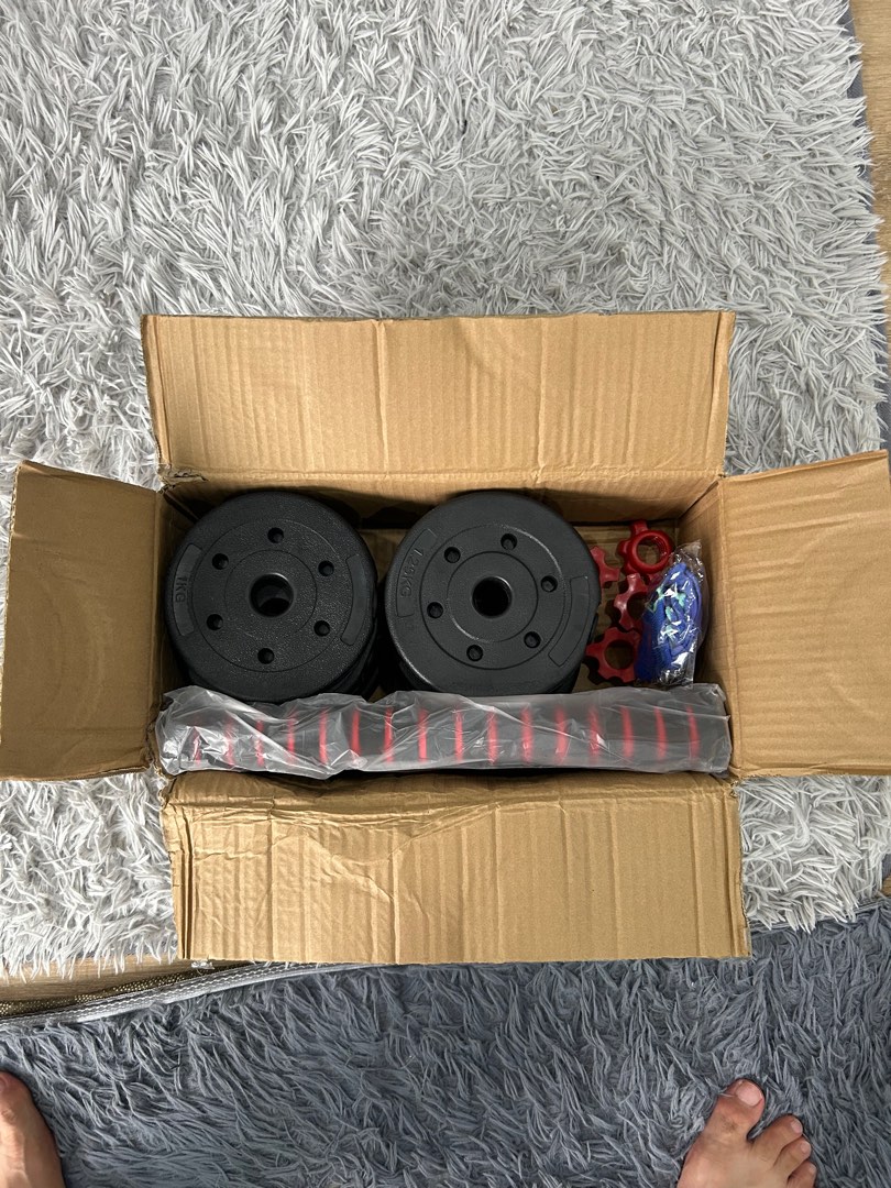 Dumbell full Set bersalut getah (9 Kg), Sports Equipment, Exercise ...