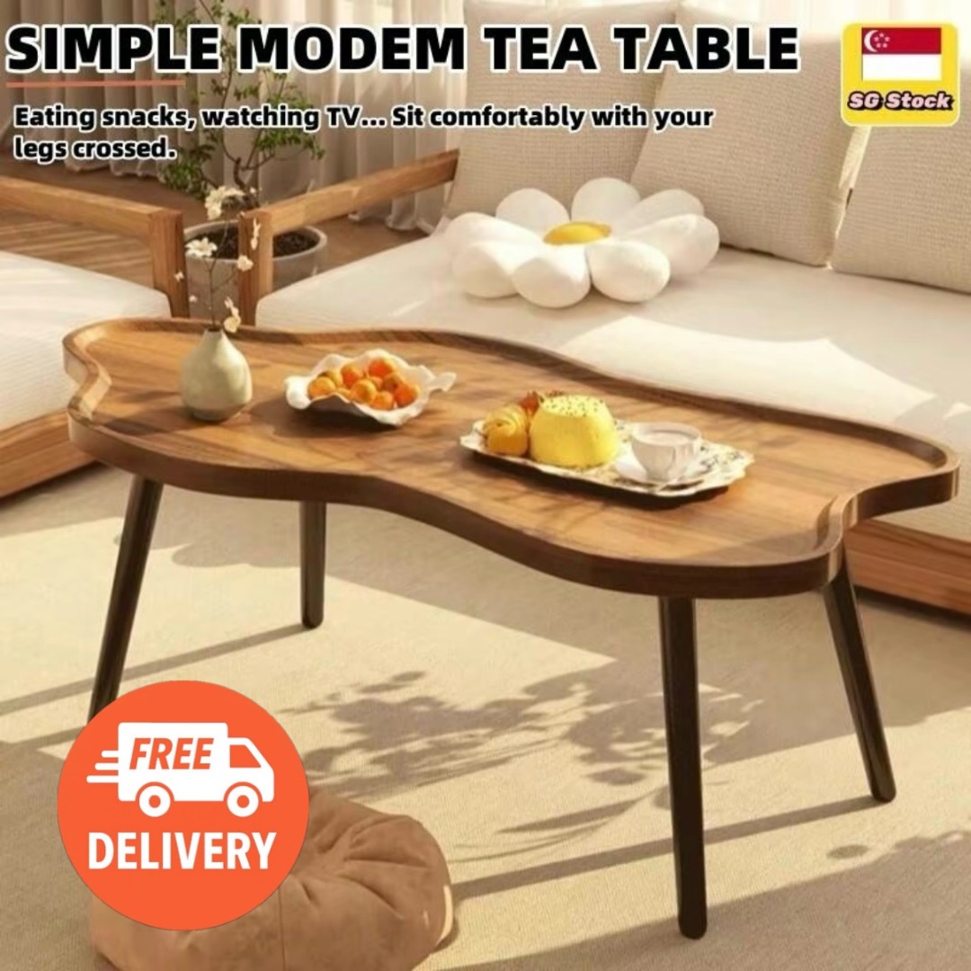 [FREE DELIVERY] Curved Surface Coffee Table | Modern Tea Table For ...