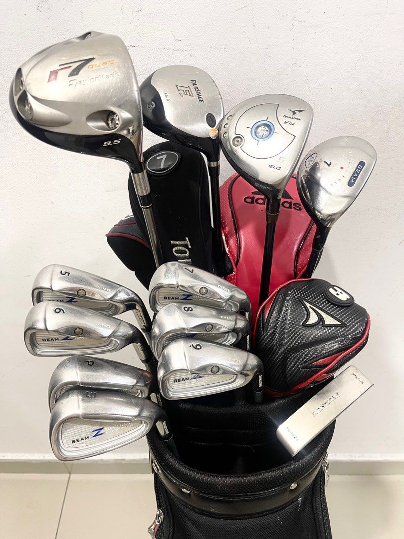 Golf Full Complete Set, Driver Taylormade r7 quad, Wood 3 Bridgestone ...