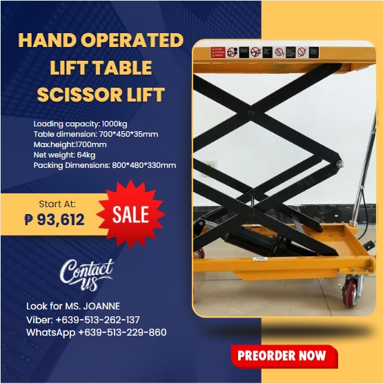 Hand Operated Lift Table Scissor Lift, Everything Else, Others on Carousell