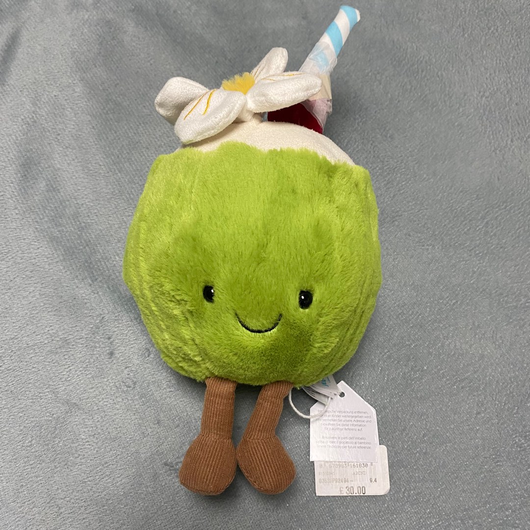 Jellycat Aruba Coconut, 興趣及遊戲, 玩具 & 遊戲類 - Carousell