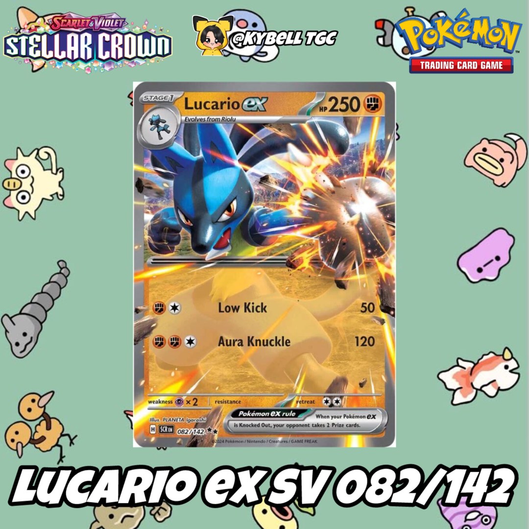 Lucario EX | SV 082/142 | Stellar crown, Hobbies & Toys, Toys & Games on Carousell