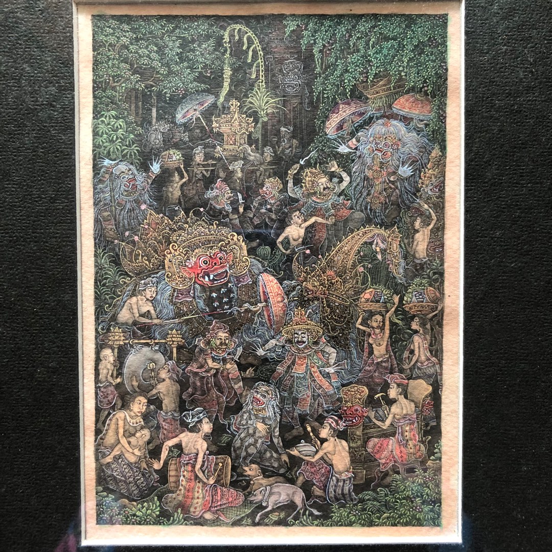 Lukisan khas Bali Keliki Kawan Style I Wayan Mardika, Antik, Pajangan ...