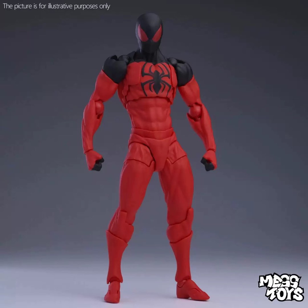 MESS TOYS SCARLET SPIDER SAME SCALE AS KAIYODO AMAZING YAMAGUCHI SPIDER ...