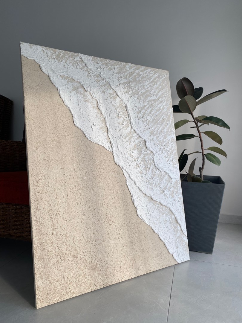 Minimalist textured art canvas painting size 76x101cm, Hobbies & Toys ...