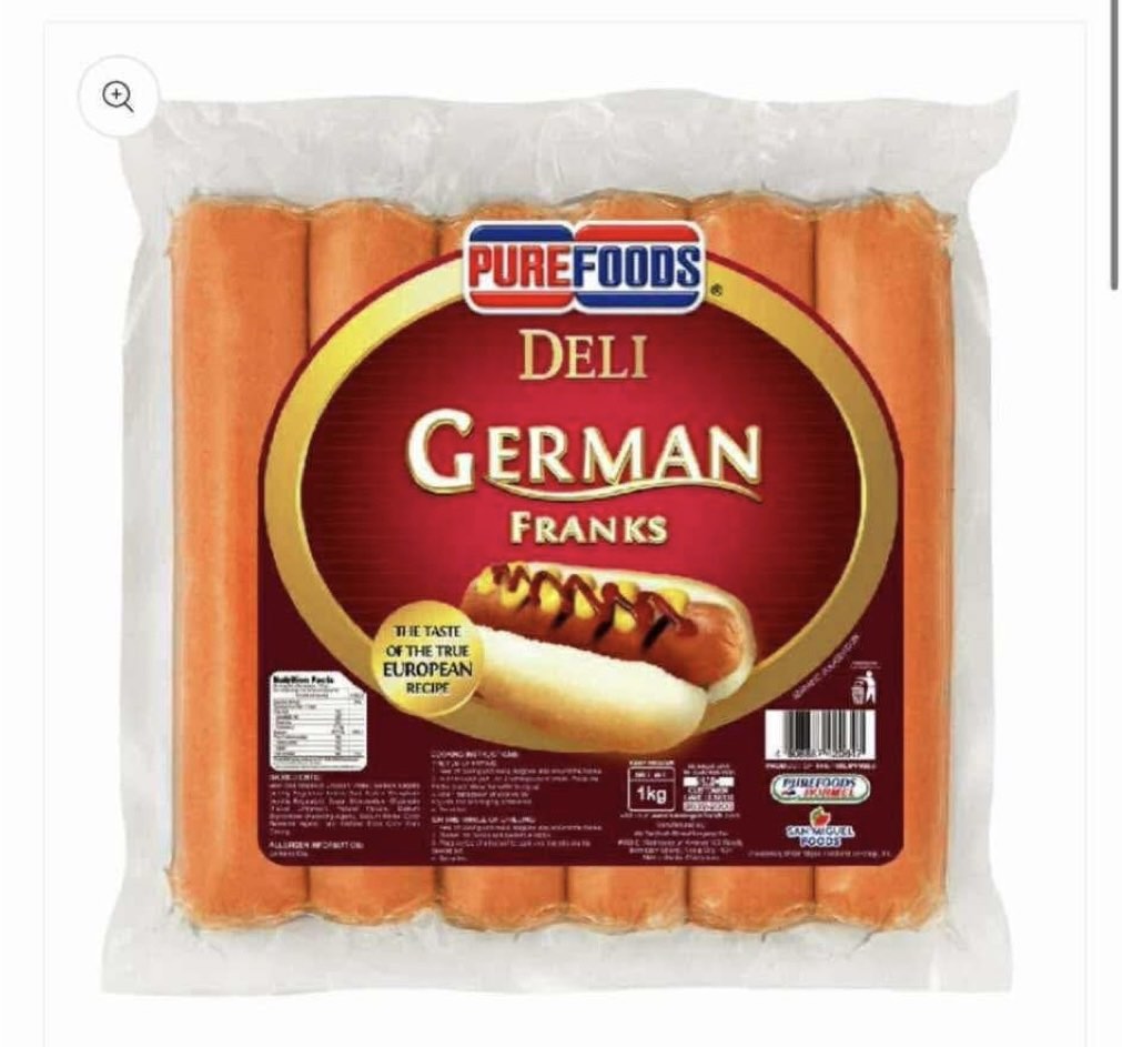Purefoods Deli German Franks 500g, Food & Drinks, Chilled & Frozen Food ...