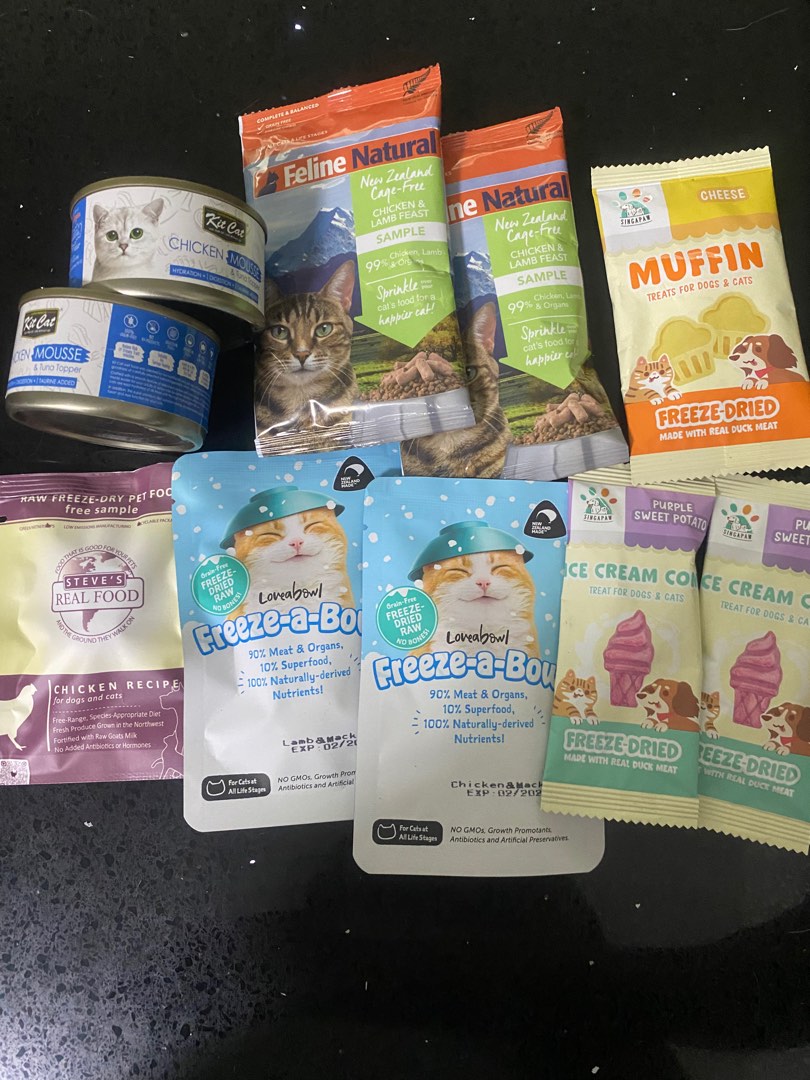 Sample Cat food/ treats, Pet Supplies, Pet Food on Carousell