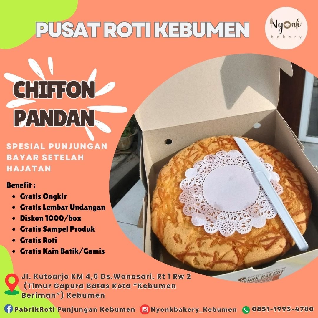 SEDIA Chiffon Pandan Roti Punjungan Karangsambung, Toko Roti Kebumen ...