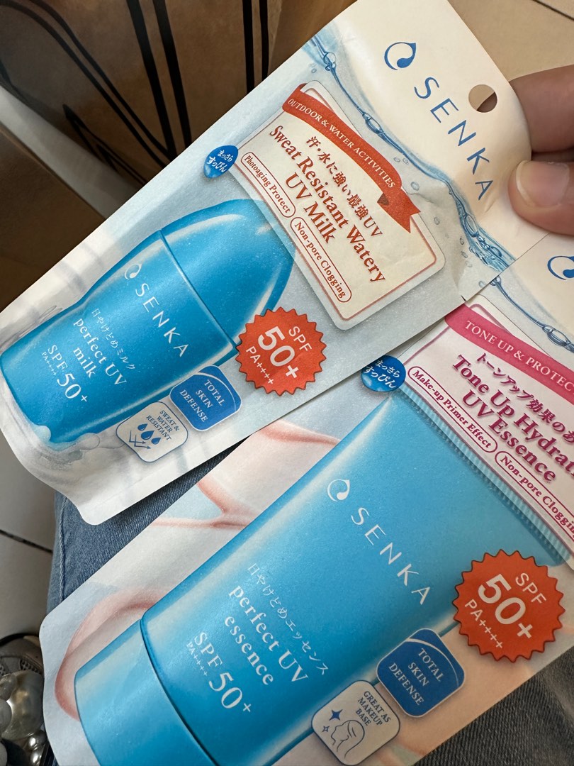 Senka UV Milk + UV Essence [Sunscreen], Beauty & Personal Care, Face ...