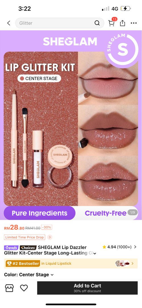 SHEGLAM lip glitter, Beauty & Personal Care, Face, Makeup on Carousell
