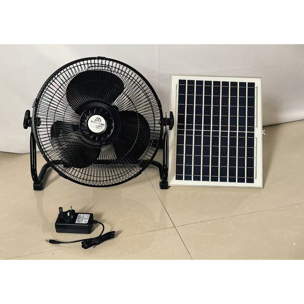 Solar Floor Fan 12 Inch 3 Speed OutDoor Camping Home Rechargeable ...