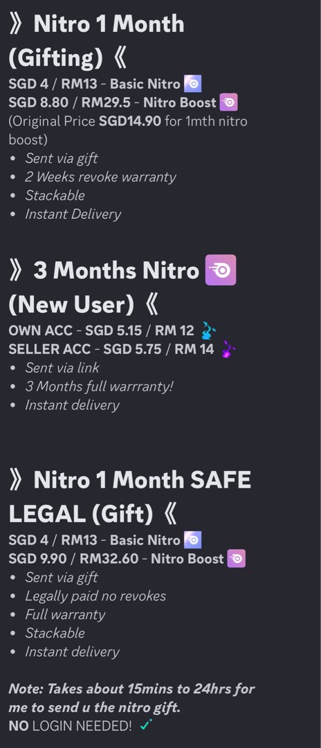 CHEAPEST Discord Nitro FASTEST delivery ALL METHODS, Video Gaming ...