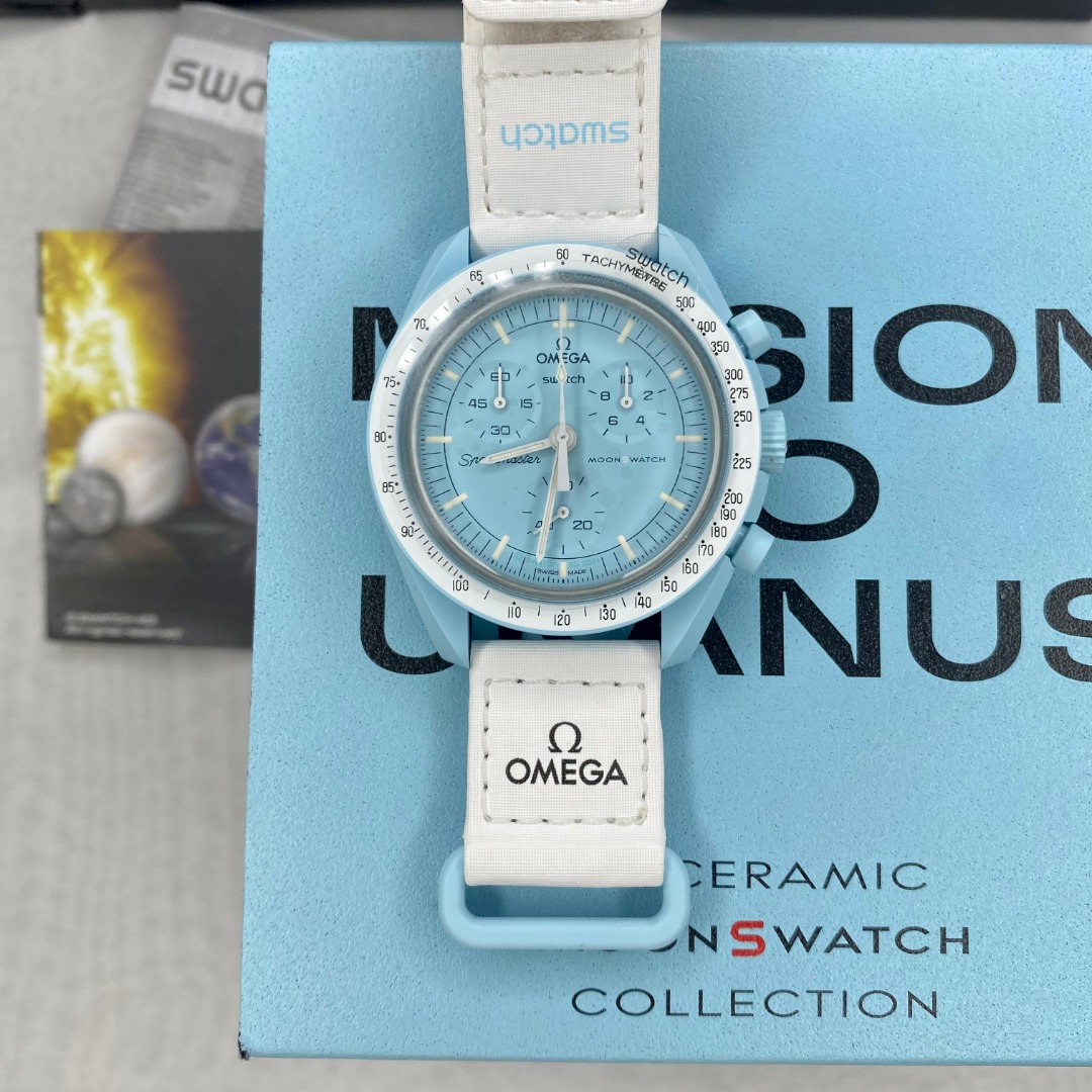 Swatch Omega speedmaster MoonSwatch Mission to Uranus BNOS, Fesyen Pria ...