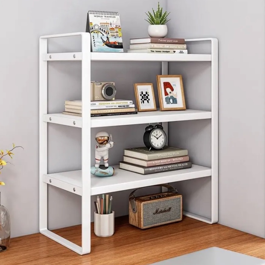 Three Tier Desk Shelf | Tabletop Bookshelf Rack | Study Desk Organizer ...