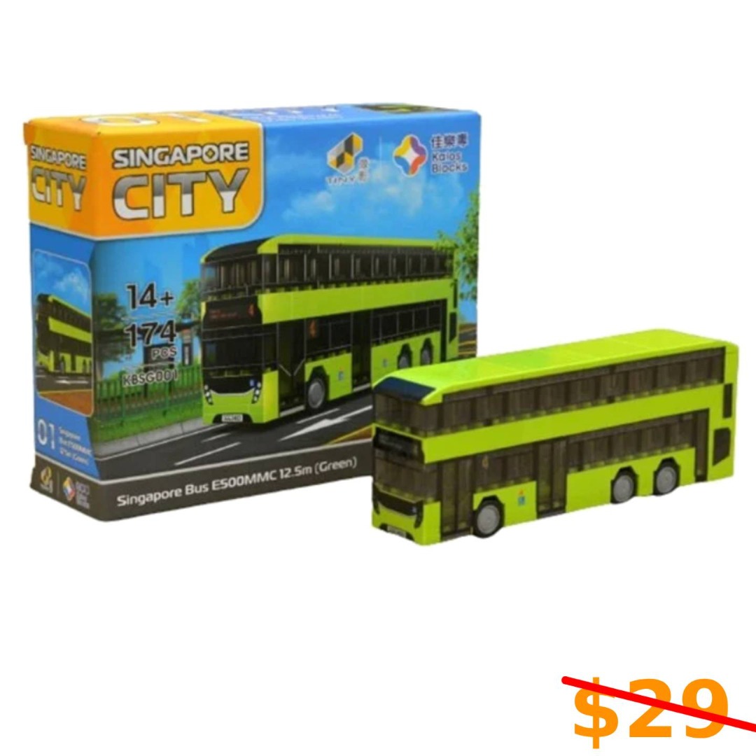 Tiny City Singapore Bus E500 MMC Green Blocks (7009653) Brand New, Hobbies & Toys, Toys & Games ...