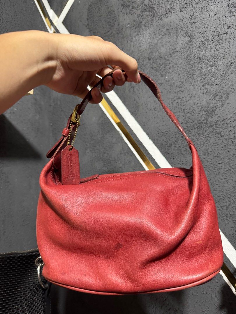 Vintage Coach 4145 Legacy Mini Soho Hobo Bag Red Leather, Fesyen Wanita ...