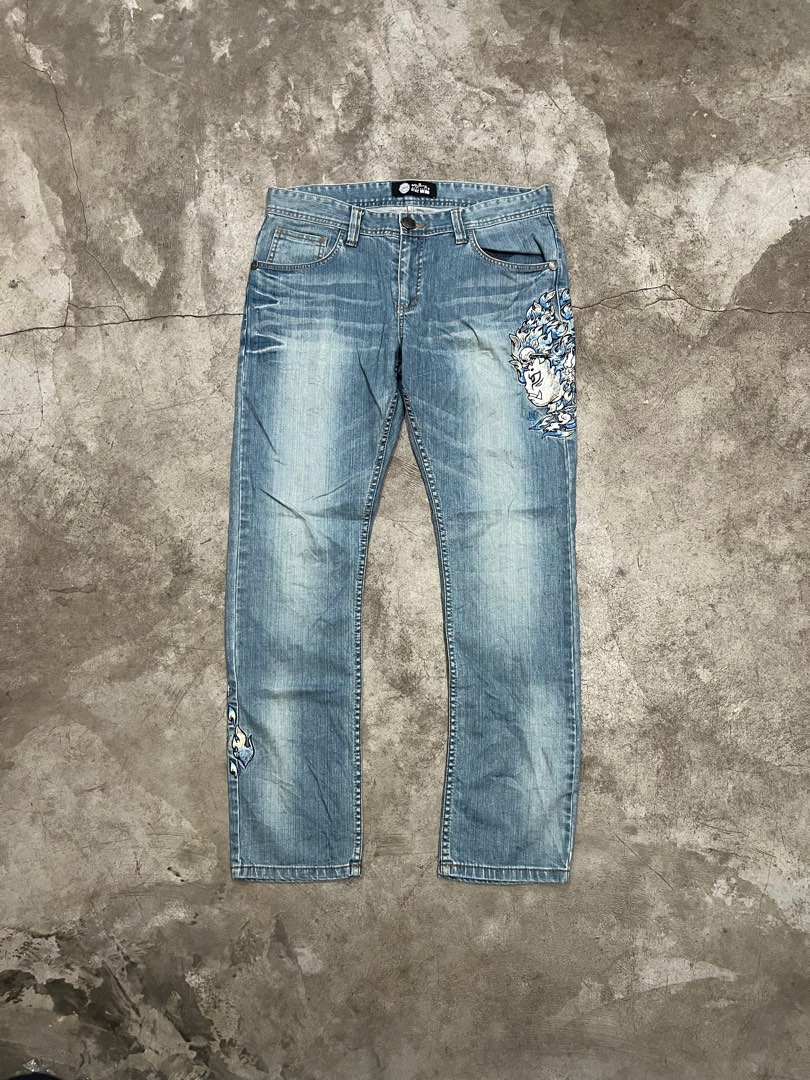 Vintage Jizo Blue Fire Demon Jeans, Men's Fashion, Bottoms, Jeans on ...