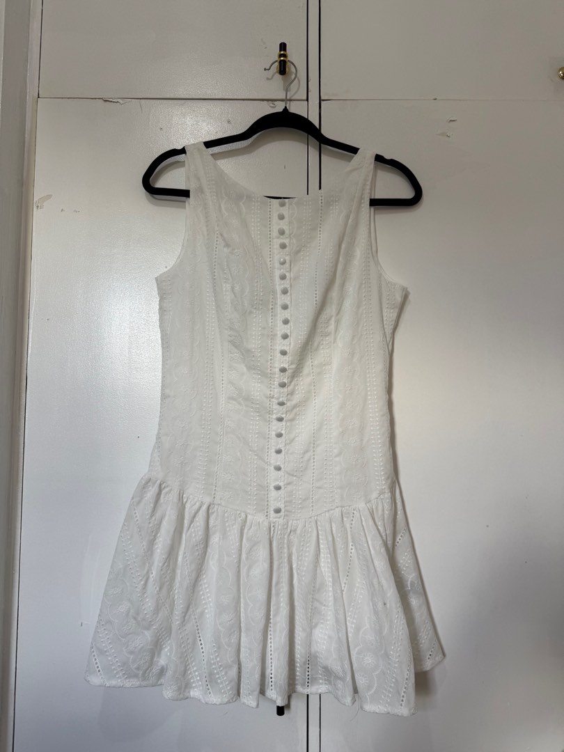 White Country Style Mini Dress (S), Women's Fashion, Dresses & Sets ...
