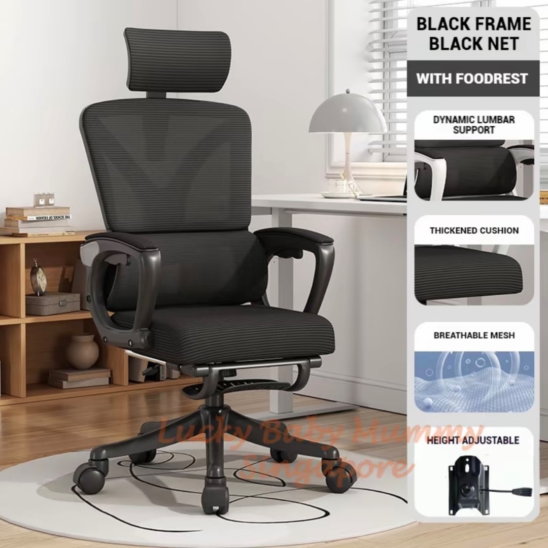 Work Chair with Footrest | Office Chair Adjustable Height | Laptop ...