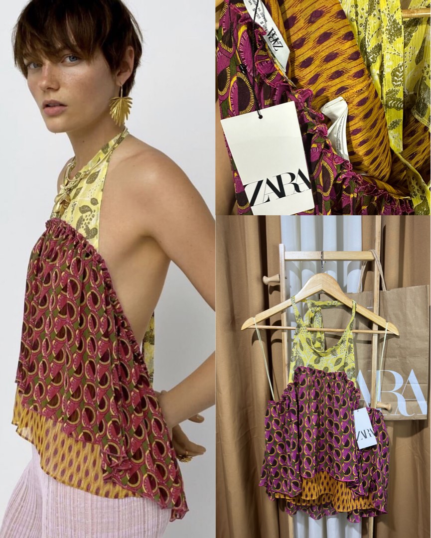 ZARA Halter Top, Women's Fashion, Tops, Sleeveless on Carousell