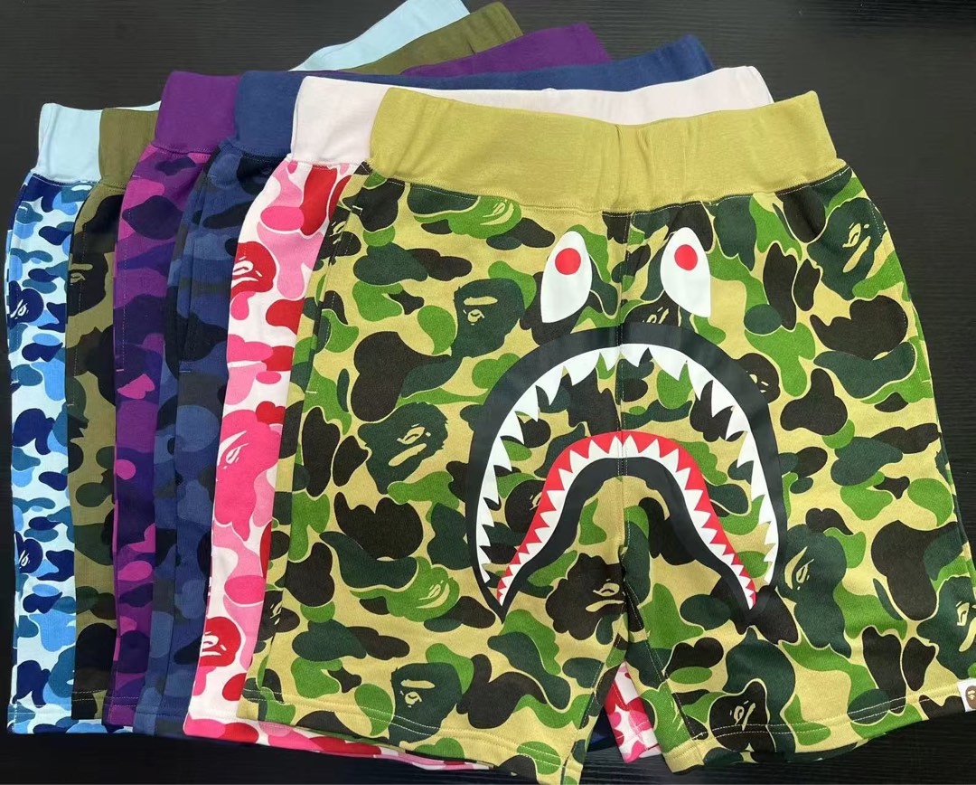 [100% Original] A bathing ape (BAPE) shark camo short pants, Men's ...