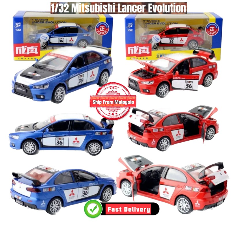1:32 Scale Mitsubishi Lancer Evolution WRC Alloy Model Car Sound Light ...