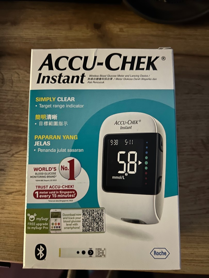 Accu Chek Instant Meter Blood Sugar Monitor Glucose Monitor, Health ...