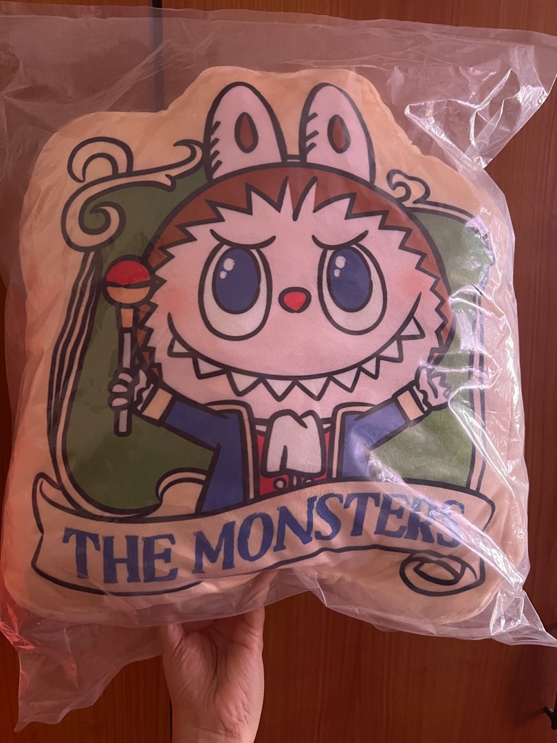Authentic large labubu the monsters cushion with tags, Furniture & Home ...