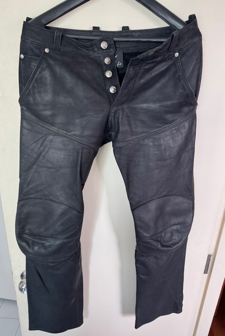 Biker Custom-made Leather Pants bespoke, Men's Fashion, Bottoms ...
