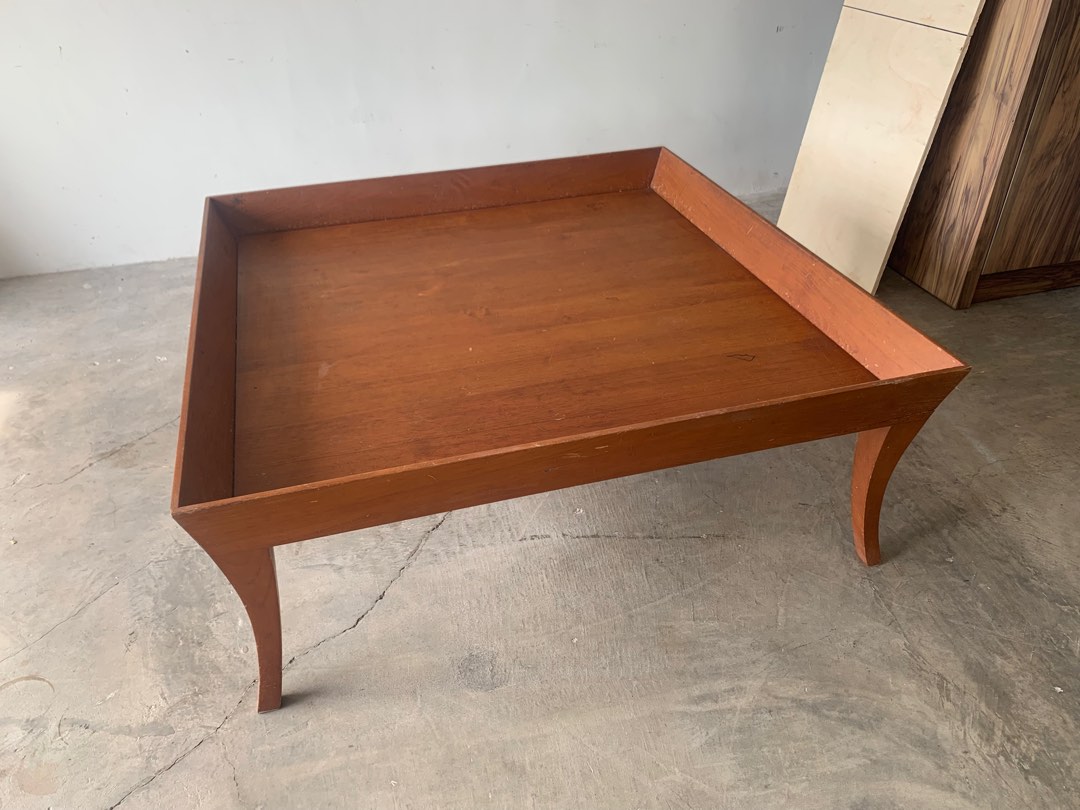 COFFEE TABLE | MEJA KOPI | JATI 4ftx4ft, Furniture & Home Living ...