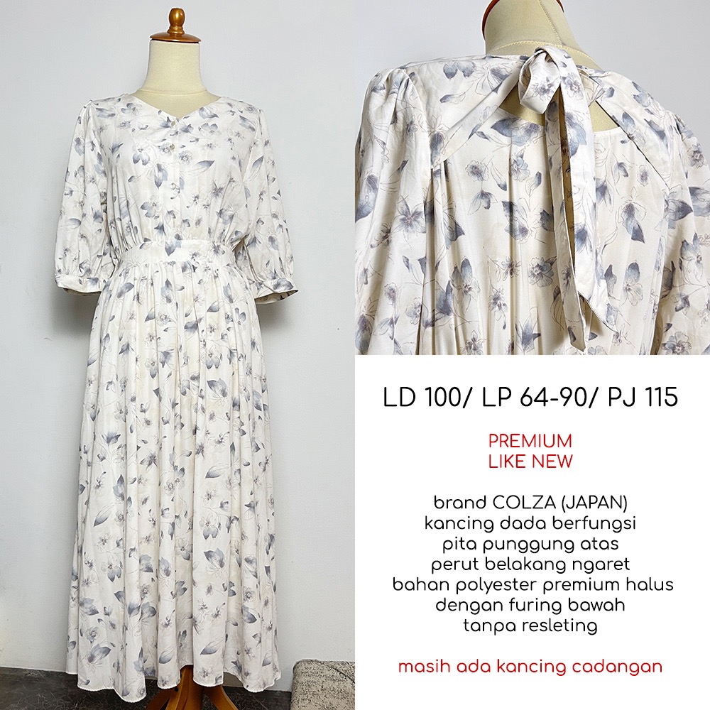 COLZA JAPAN jepang floral flower bunga dress long panjang busui, Fesyen ...