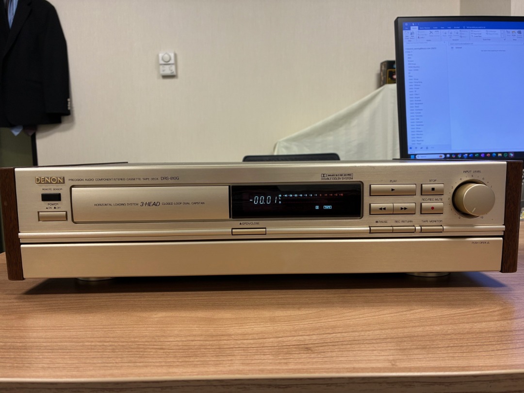 Denon DRS-810G 3 Head Cassette Deck, 音響器材, 其他音響配件及設備 - Carousell