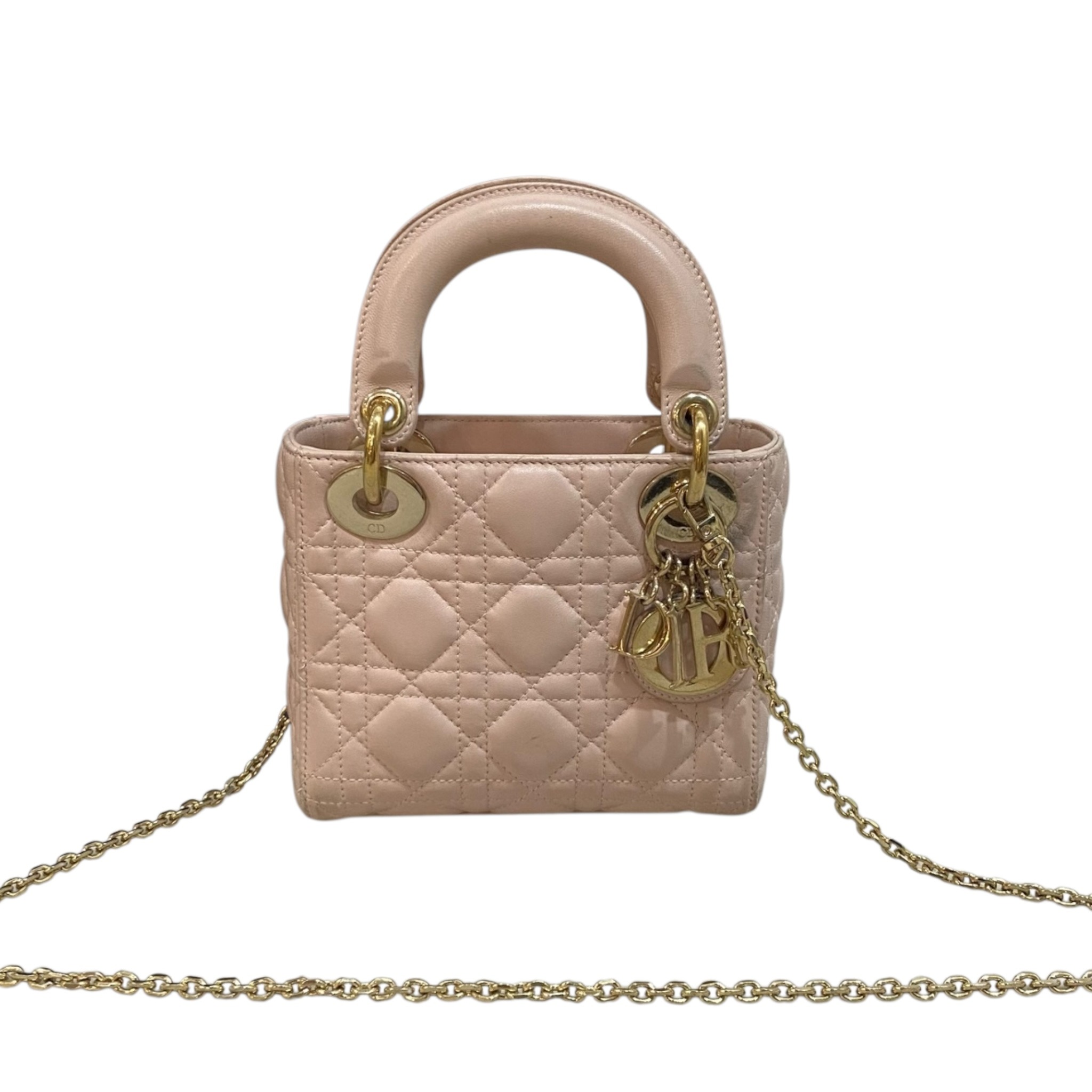 Dior Mini Lady Dior in Pink GHW, Luxury, Bags & Wallets on Carousell