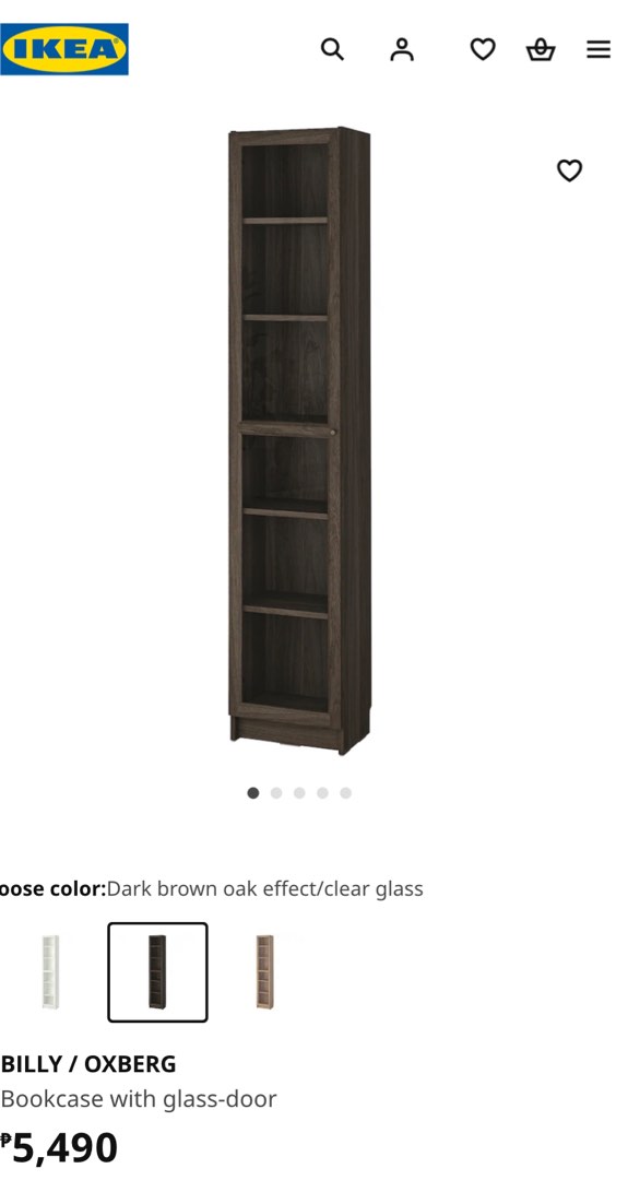 Display cabinet / book case with glass-door, Furniture & Home Living ...