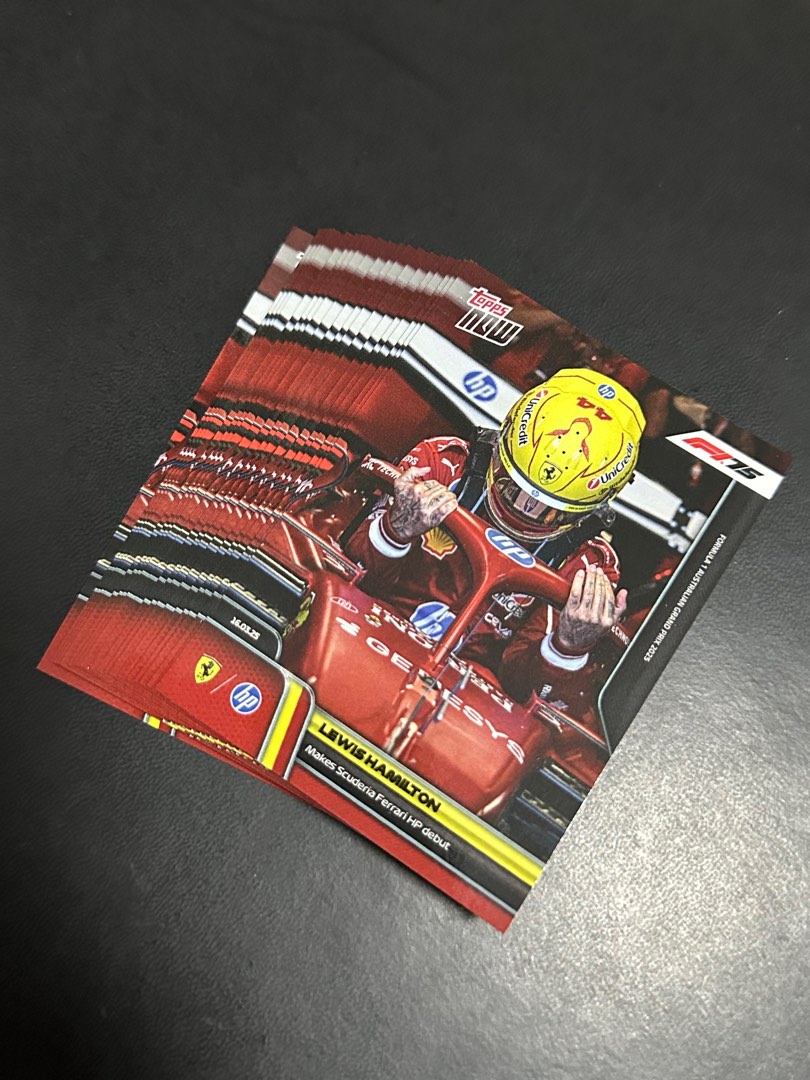F1 topps now Lewis Hamilton Ferrari Debut, Hobbies & Toys, Memorabilia ...
