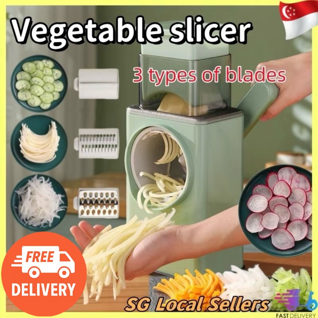 [FREE DELIVERY] Hand Crank Vegetable Slicer | Manual Rotary Food Grater ...