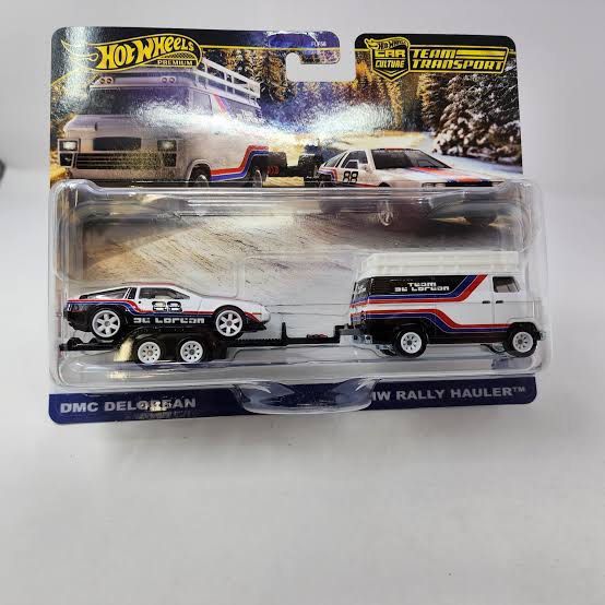 Hot Wheels team transport DMC Delorean hw rally white blue red 78 88 ...