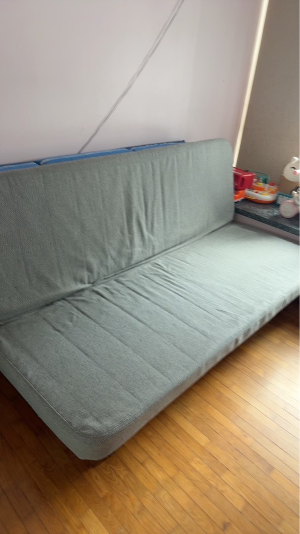 IKEA NYHAMN Sofa Bed - Queen Size, Grey, Furniture & Home Living, Furniture, Sofas on Carousell