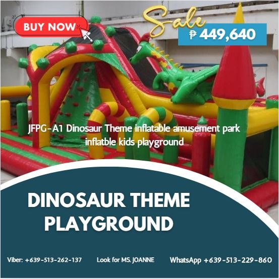 JFPG-A1 Dinosaur Theme inflatable amusement park inflatble kids ...