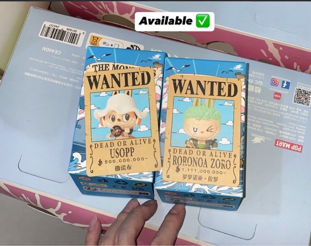 Labubu x one piece (ZORO,USOPP), Hobbies & Toys, Toys & Games on Carousell
