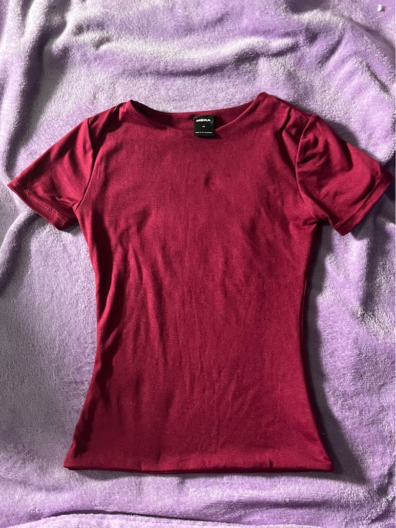 MAROON MERA TSHIRT, Women's Fashion, Tops, Shirts on Carousell