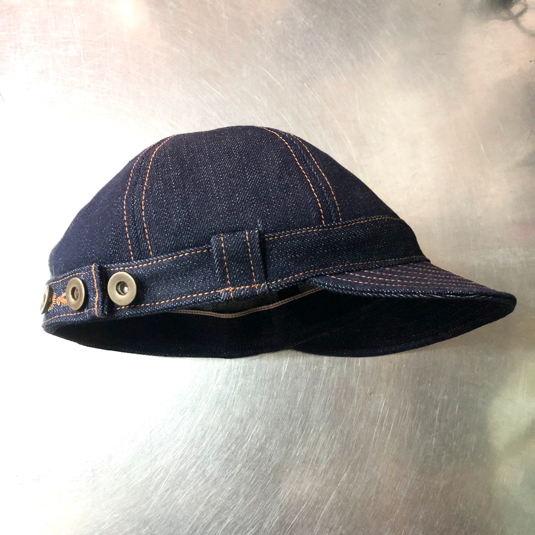 Mechanic Cap Selvedge Denim Custom Made With Adjustable Strap At The ...