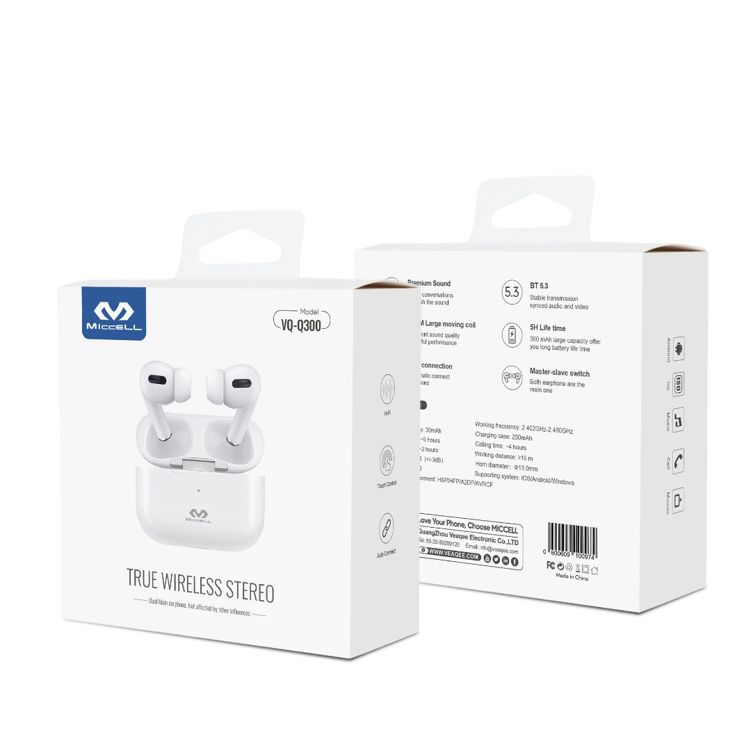 MICCELL Q300 - TWS Bluetooth Wireless Earphones, Audio, Earphones on ...