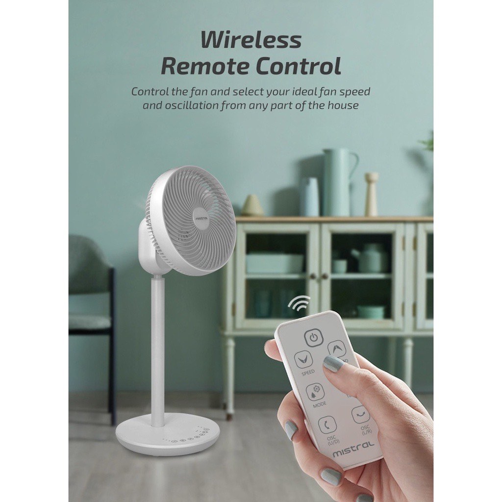 Mistral 10 Inch High Velocity Stand Fan MHV998R Silent DC Motor ...