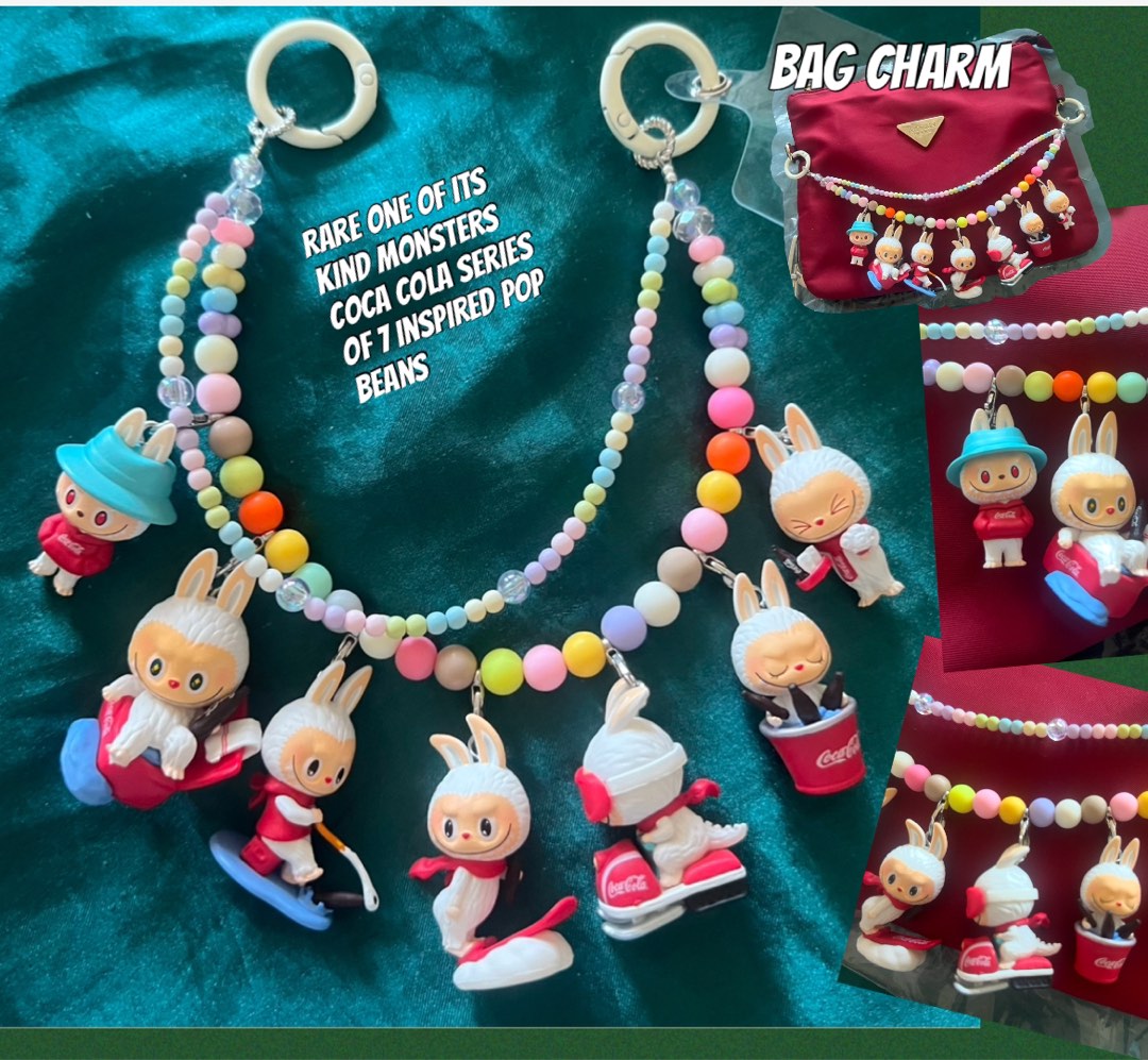 New popmart Labubu Cola series inspired multi-7 pop beans DIY handcrafted Bag charm, Hobbies ...