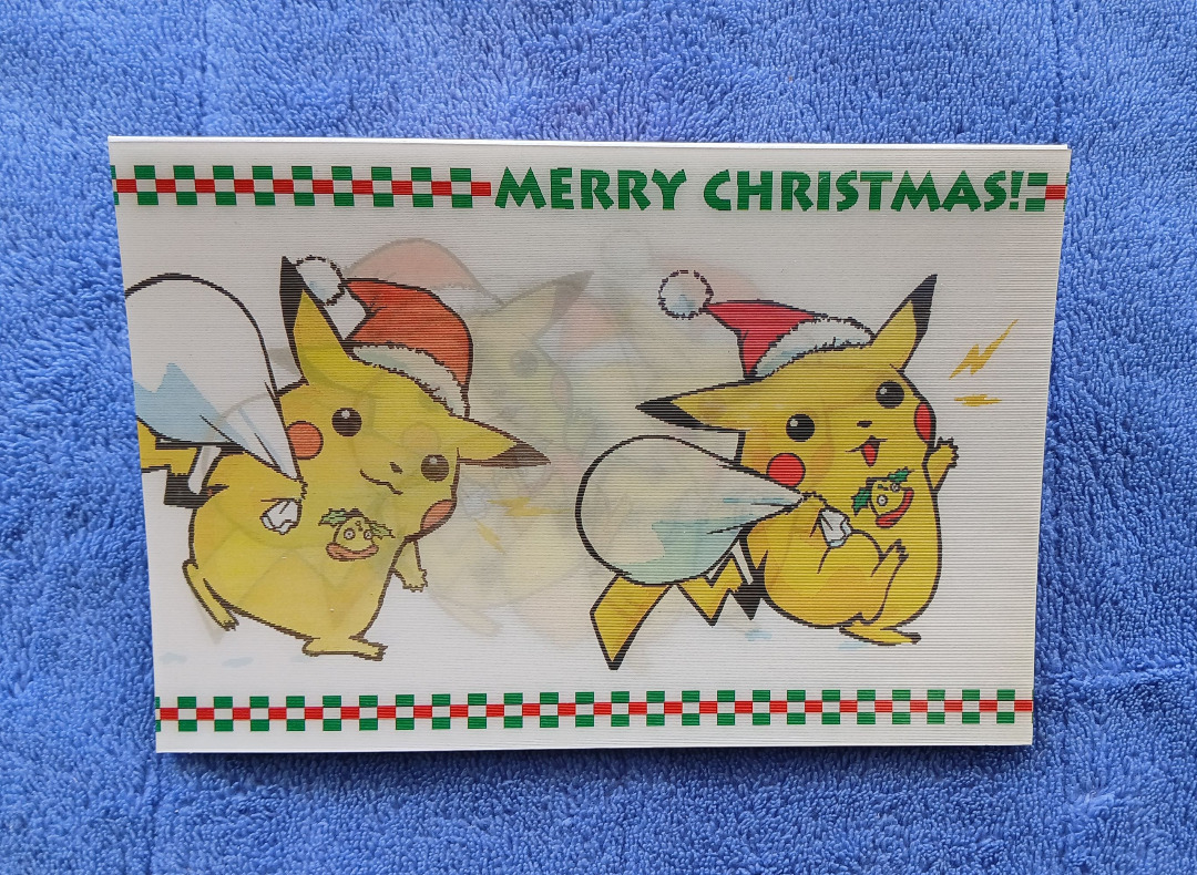 Pikachu Pokemon Hologram Christmas Greeting Card, Hobbies & Toys ...