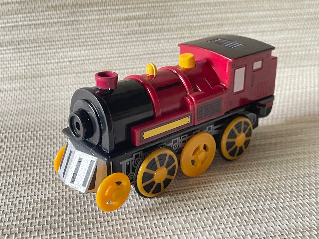 Red Motorized Toy Train Engine Classic Steam Locomotive with Real Chug ...