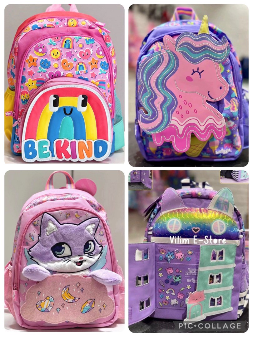 Smiggle Junior Bag (Be Kind/ Unicorn/ Cat/ Gabby), Babies & Kids ...